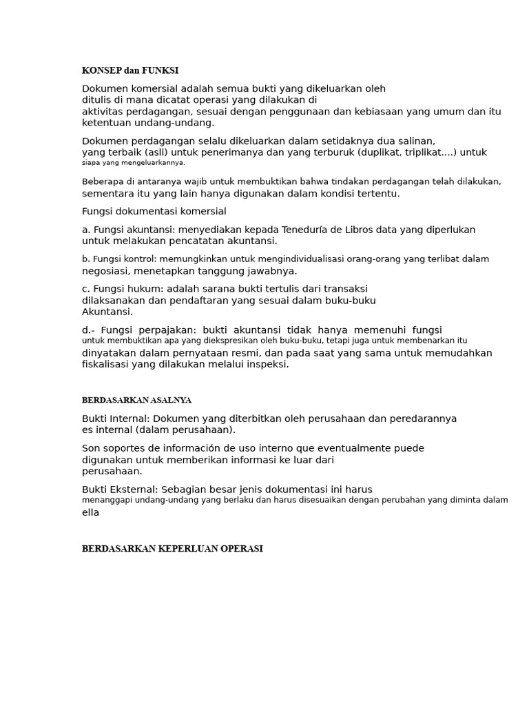 Fungsi dan Jenis Dokumen Komersial | PDF