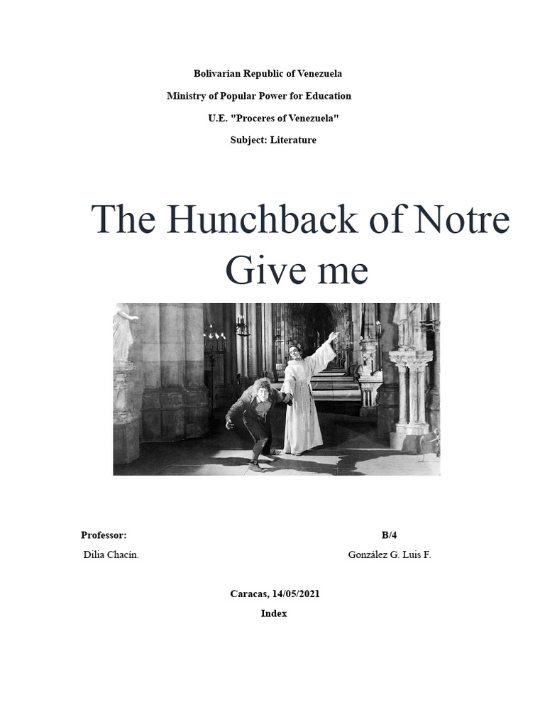 Analysis of The Hunchback of Notre-Dame | PDF | Quasimodo | Claude Frollo