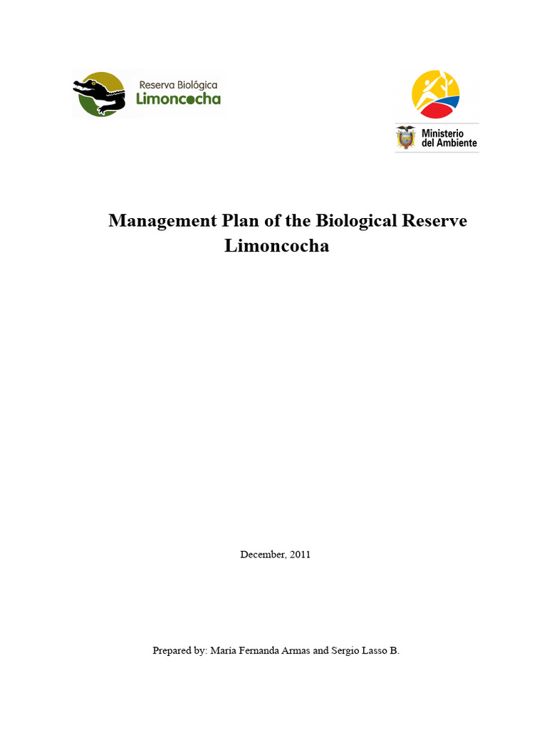 Limoncocha Biological Reserve Management Plan | PDF | Protected Area ...