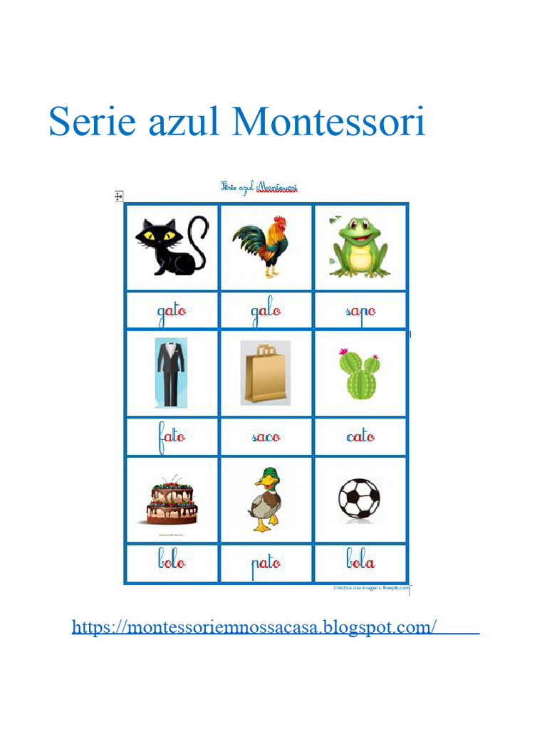 Serie Azul Montessori Español - vocales rojas y consonantes azules | PDF