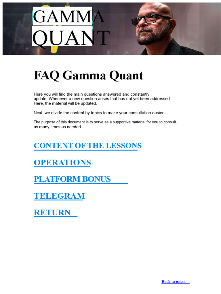 FAQ Gamma Quant | PDF | Standard Deviation | Spreadsheet