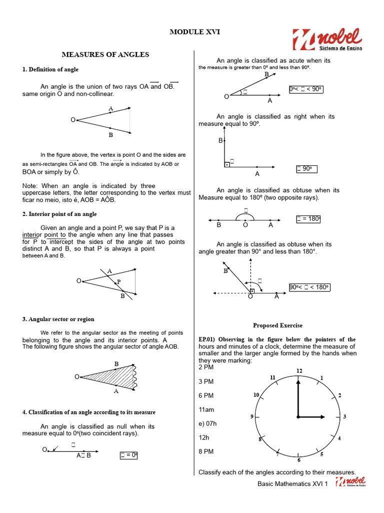 Understanding Angle Measures and Types | PDF | Angle | Rotation