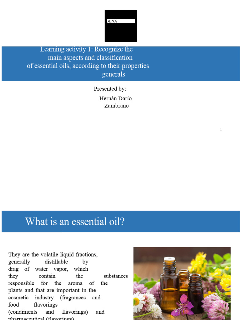 Activity 1 - Essential Oils Sena | PDF | Essential Oil | Chemistry
