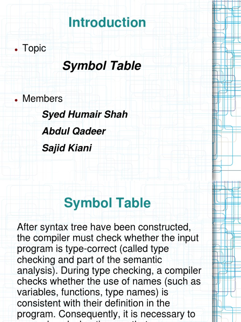 Symbol Table | PDF