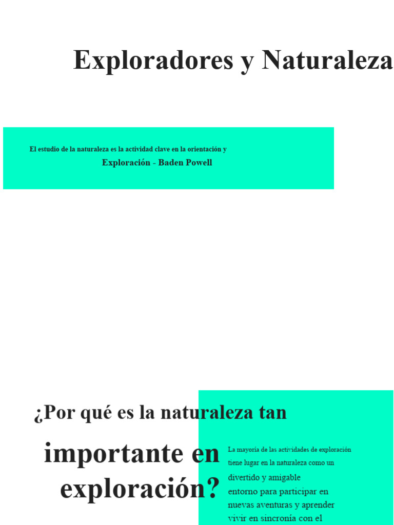 Importancia de la Naturaleza en Exploración | PDF | Exploración ...
