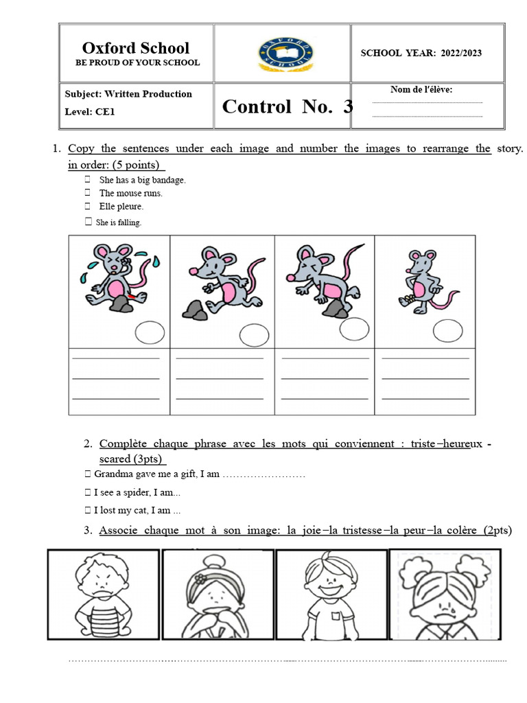 Written Production CE1 N3 | PDF