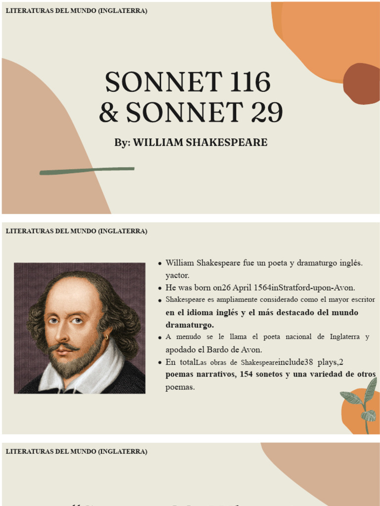 SONETO-116-SONETO-29 | PDF | Sonetos | William Shakespeare