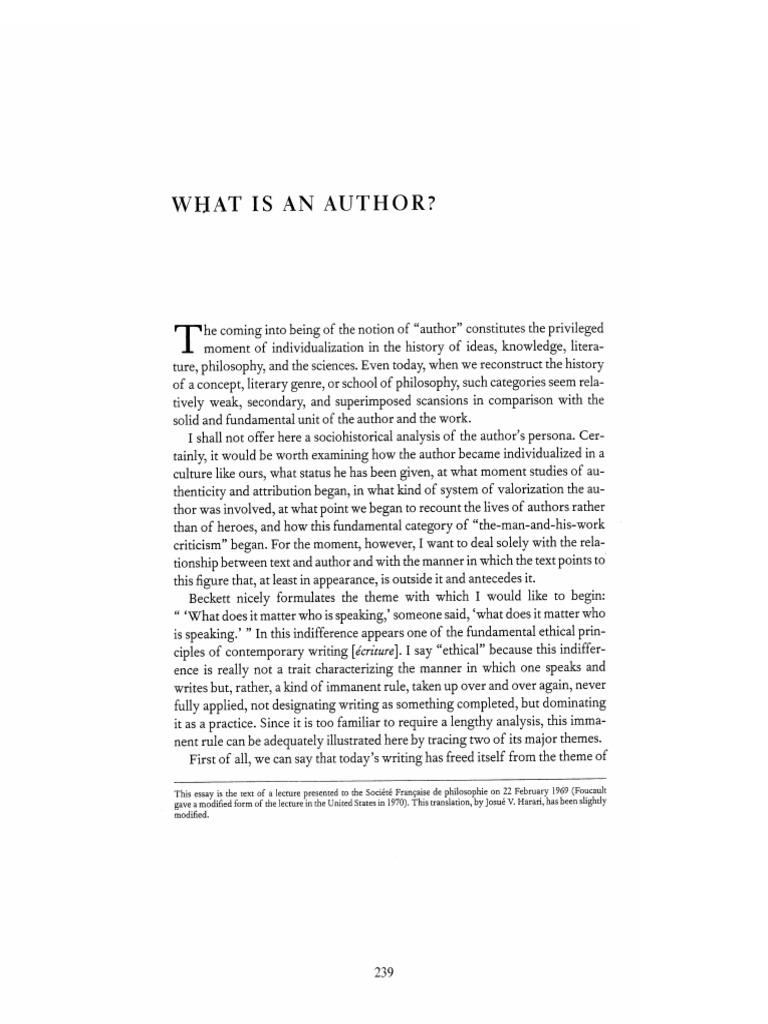 What Is An Author - Foucault | PDF