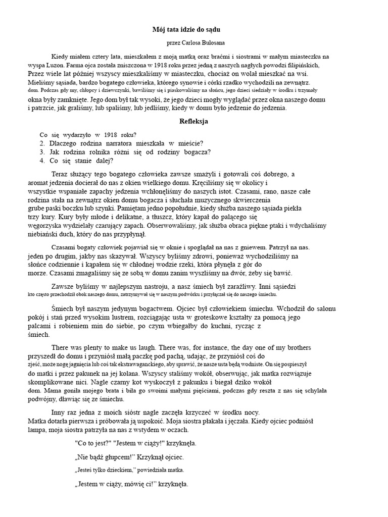 Mój Tata Idzie Do Sądu | PDF