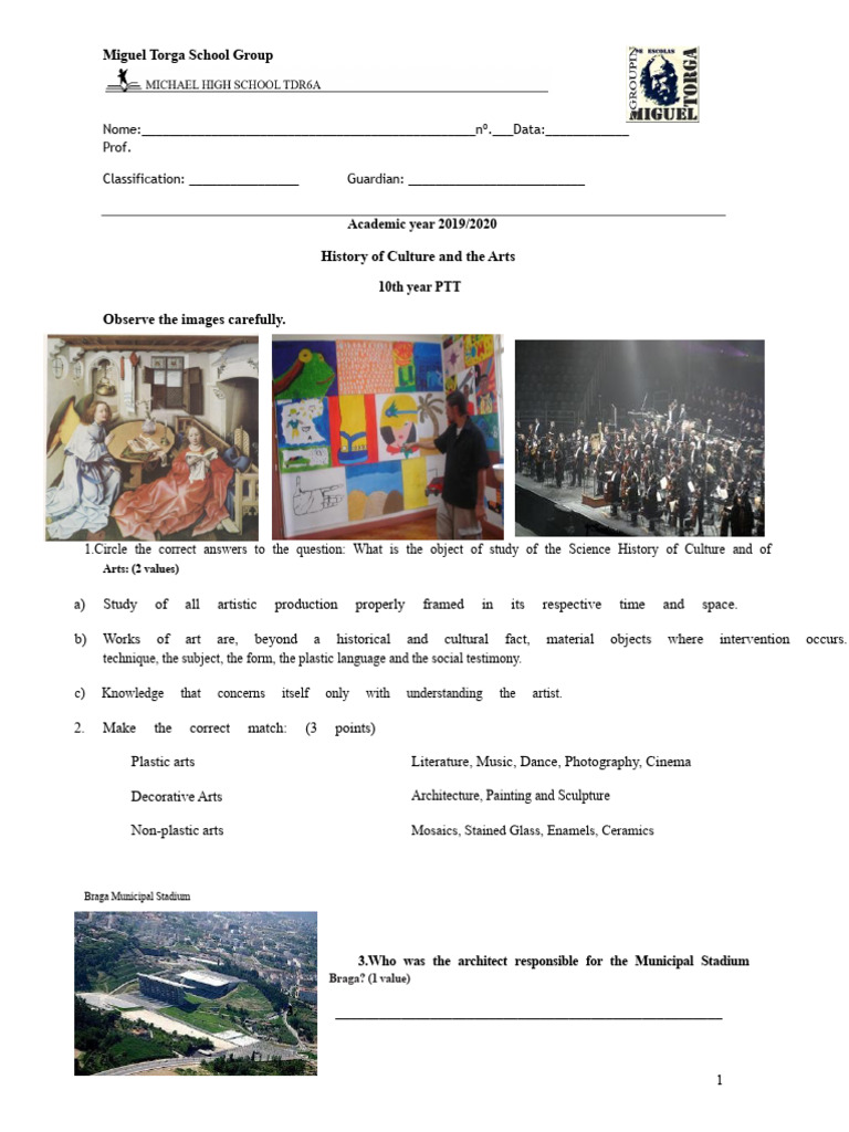 test 1 HCA - module 1 | PDF | The Arts