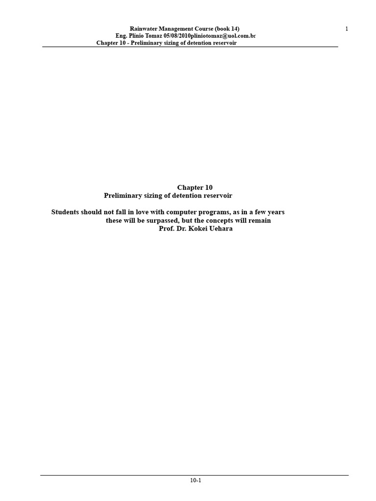 Detention Reservoir Sizing Guide | PDF | Discharge (Hydrology ...