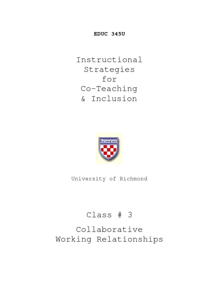 Collaborative Working Relationships | PDF | Special Education ...