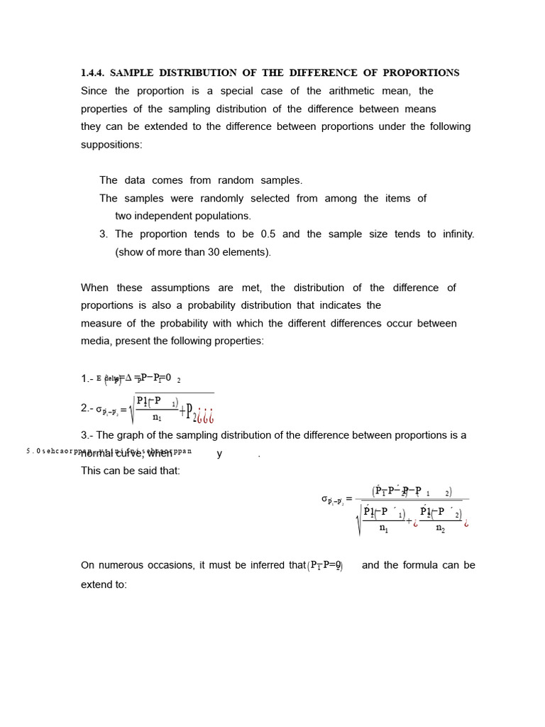 1.4.4.-Sampling Distribution of The Difference of Proportions. | PDF ...