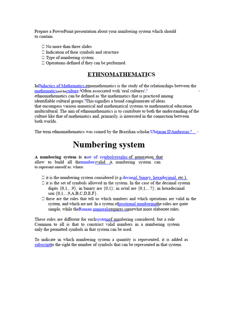 Ethnomathematics: Numbering Systems Overview | PDF | Numbers ...