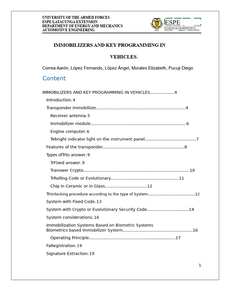 Vehicle Immobilizers and Key Programming | PDF | System On A Chip ...