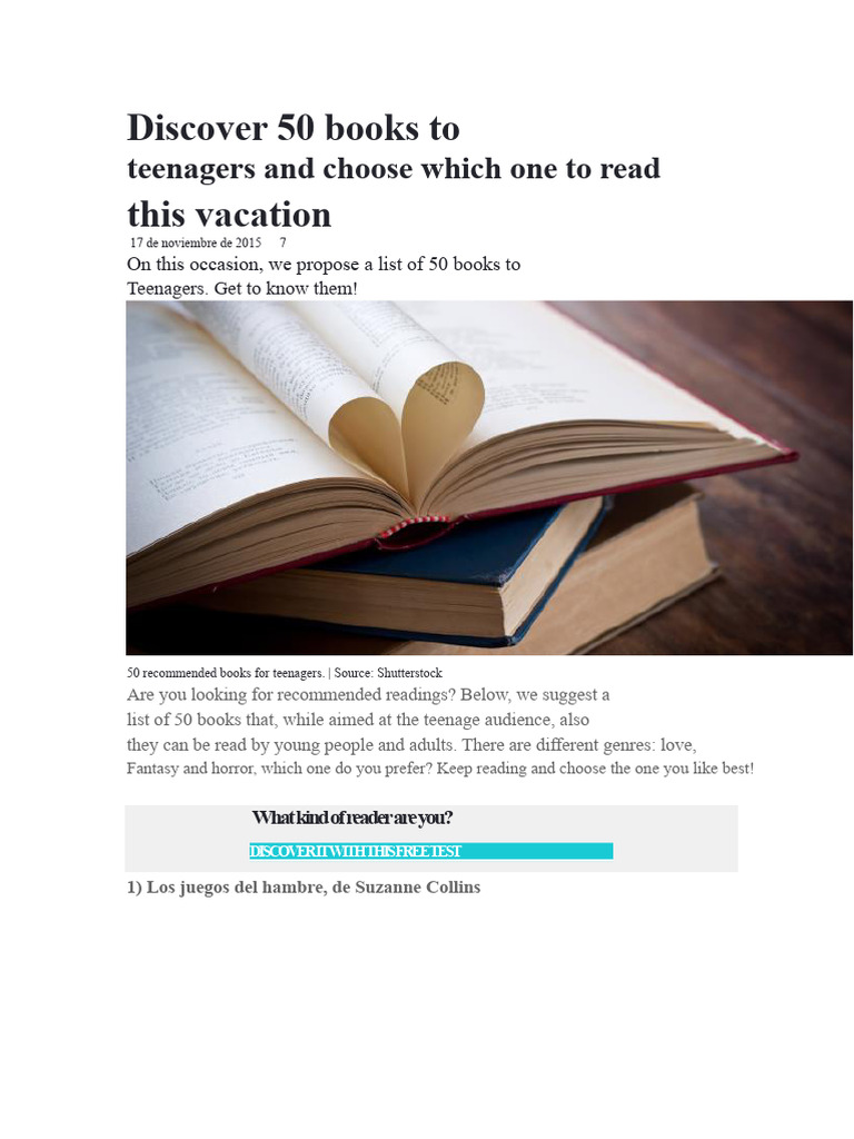 50 Must-Read Books for Teenagers | PDF