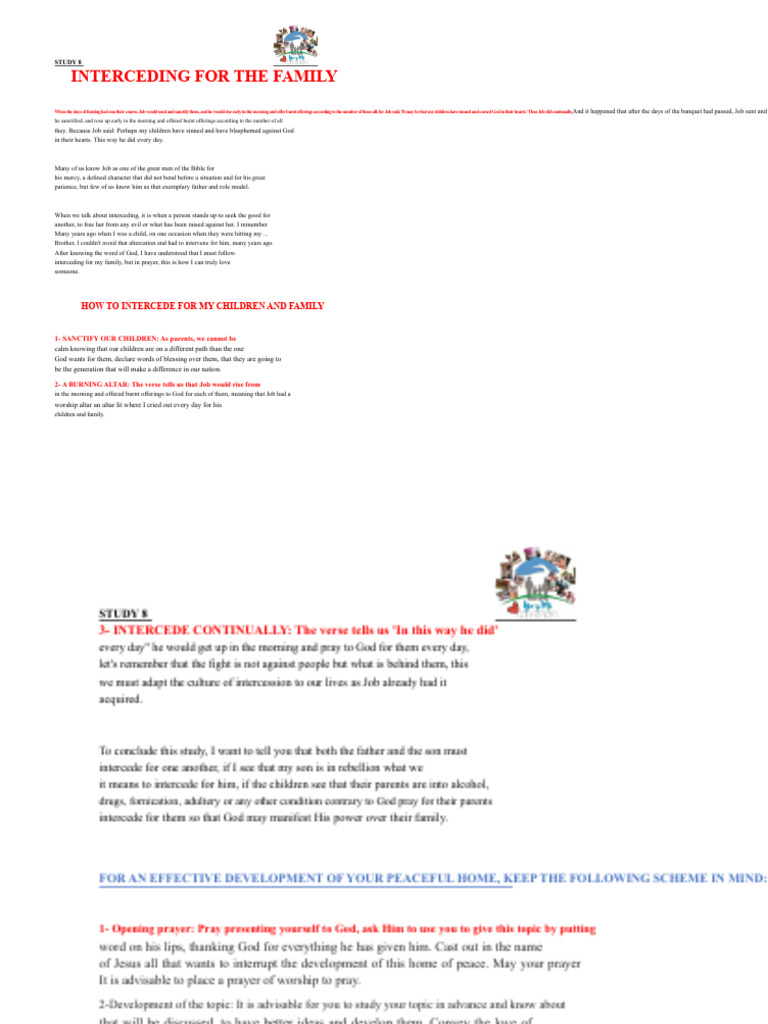 8 INTERCEDING FOR THE FAMILY | PDF | Intercession | Prayer