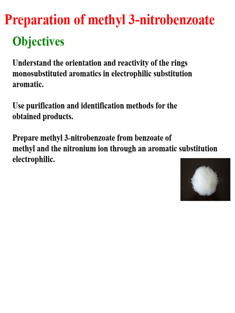 Preparation of 3-Nitrobenzoate of Methyl | PDF