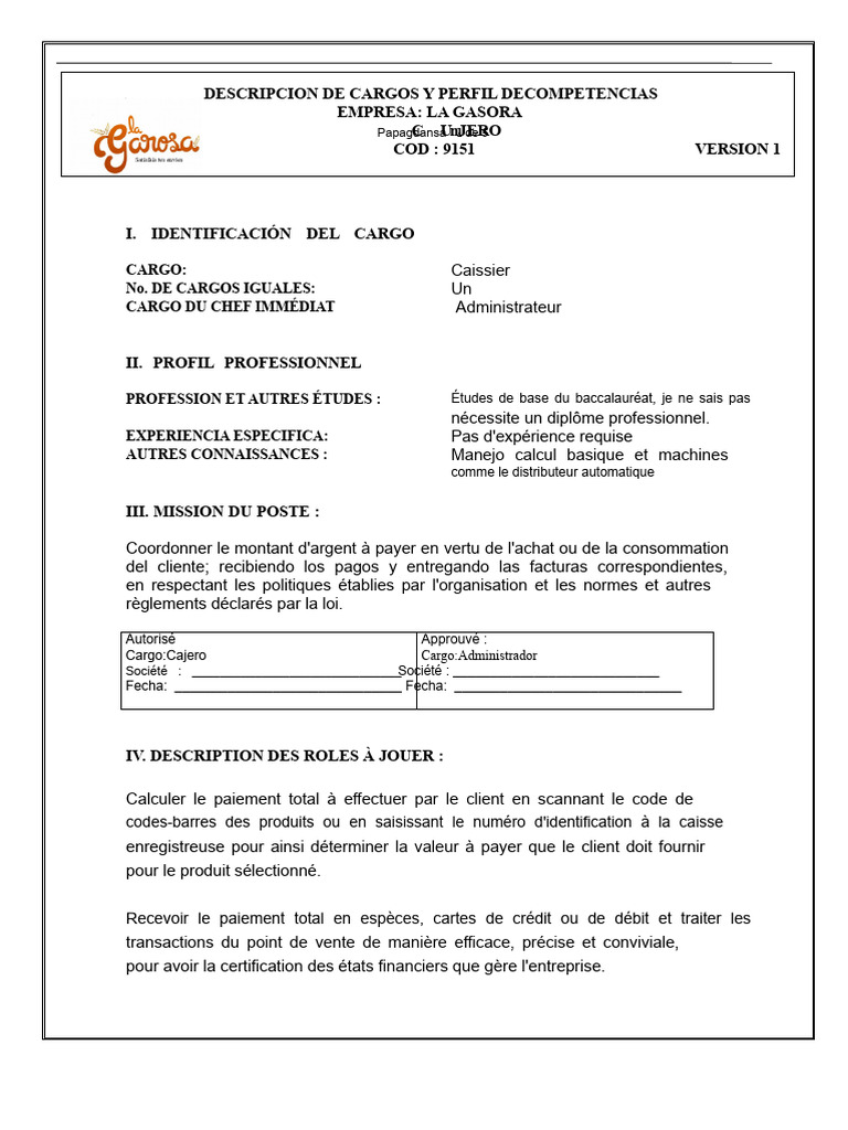 Profil et responsabilités du caissier | PDF | Caissier