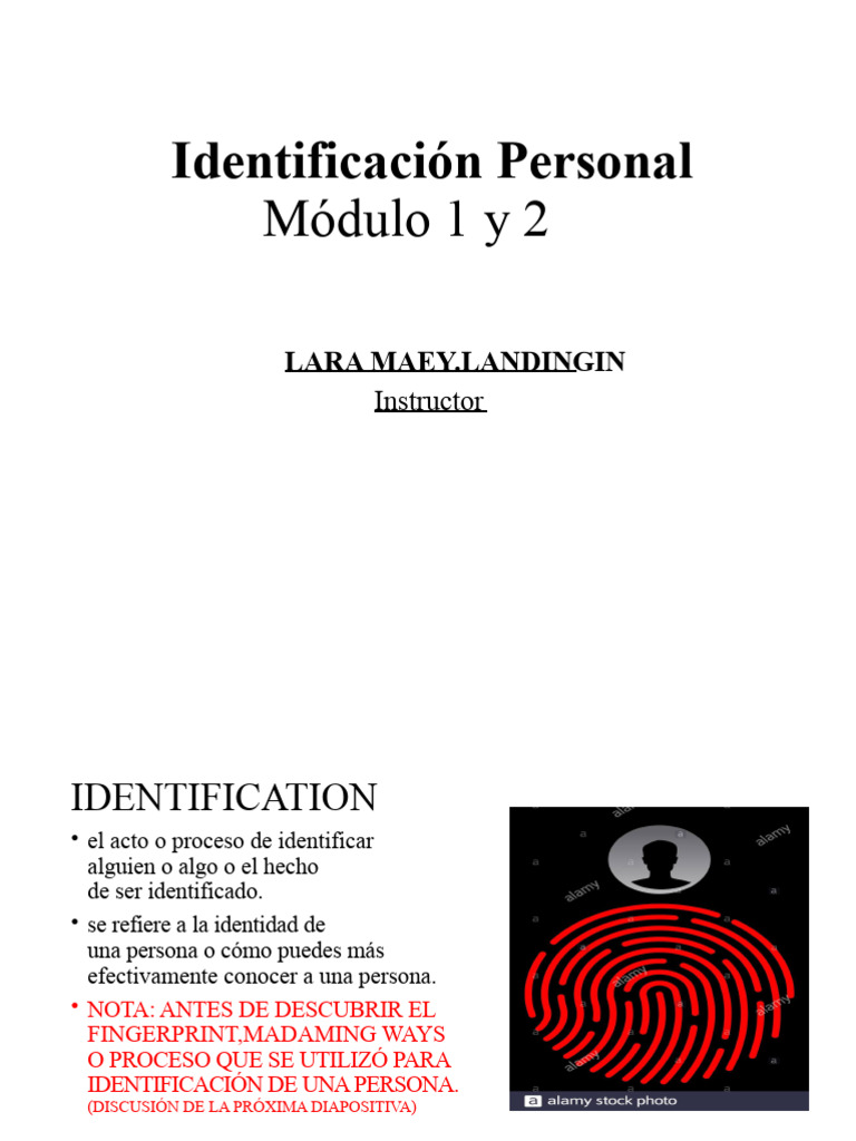 Métodos de Identificación Personal | PDF | Huella dactilar | Privacidad