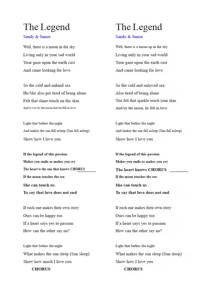 The legend (lyrics) | PDF