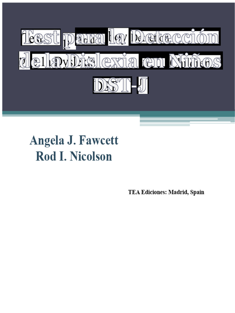 Test For The Detection of Dyslexia in Children Compress | PDF ...