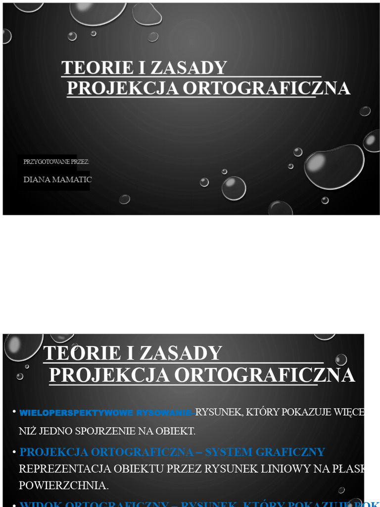 Teoria Zasady Projekcji Ortograficznej | PDF