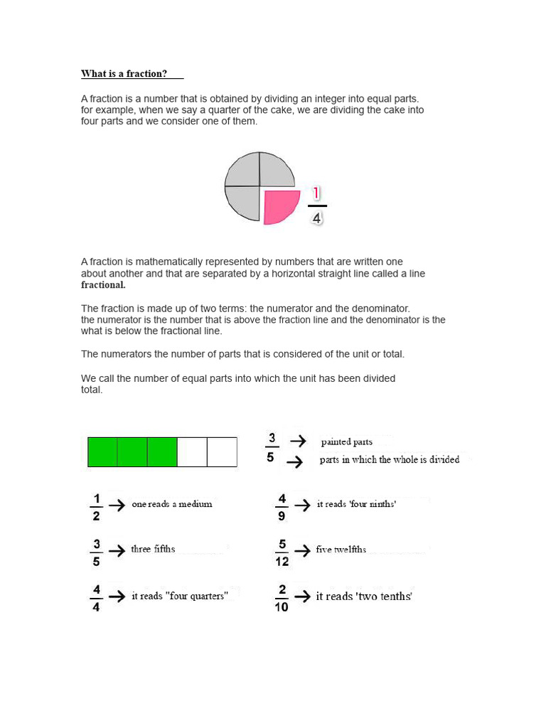 What is a fraction | PDF | Numbers | Algebra