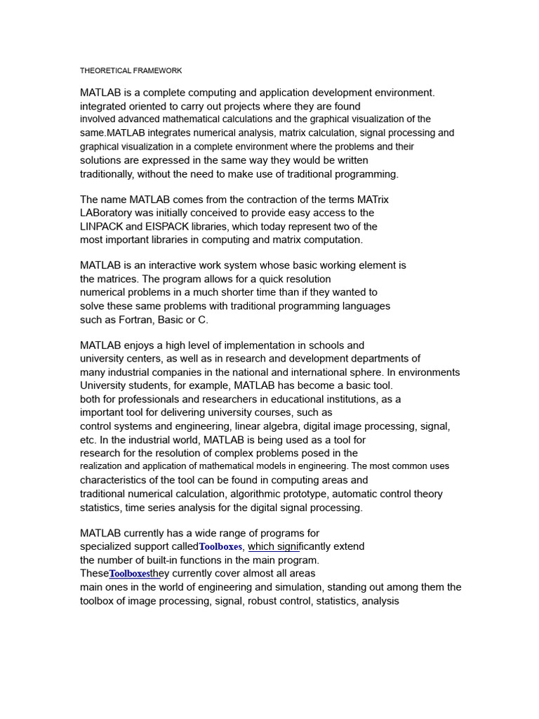 Theoretical Framework | PDF | Matlab | Matrix (Mathematics)