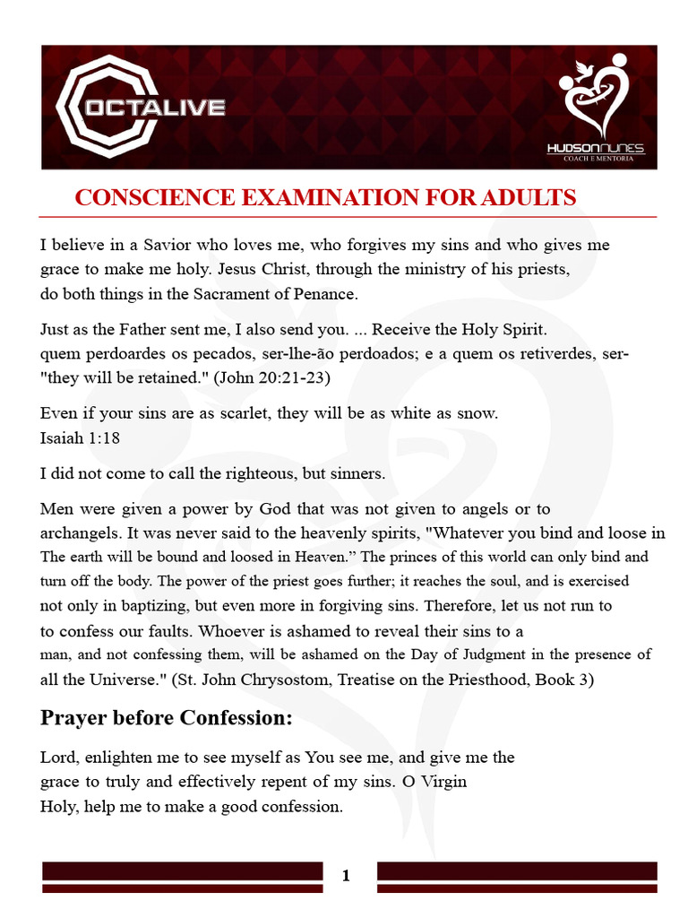 Adult Conscience Examination Guide | PDF | Confession (Religion) | Penance
