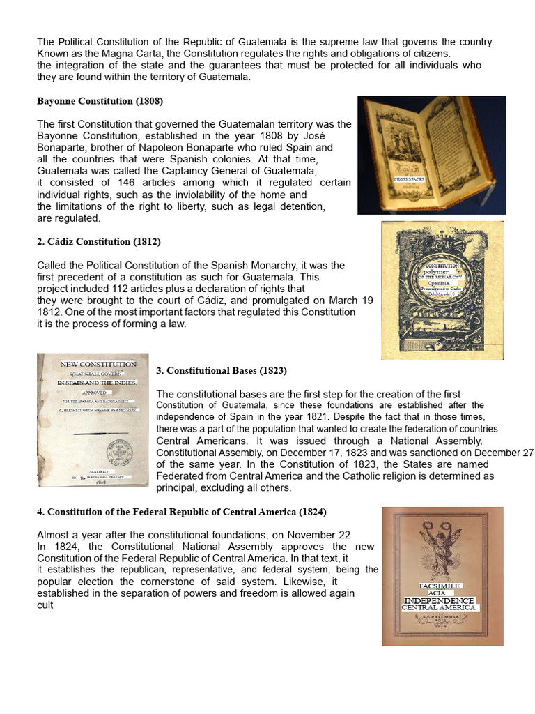 History of Guatemala's Constitutions | PDF | Guatemala | Constitution