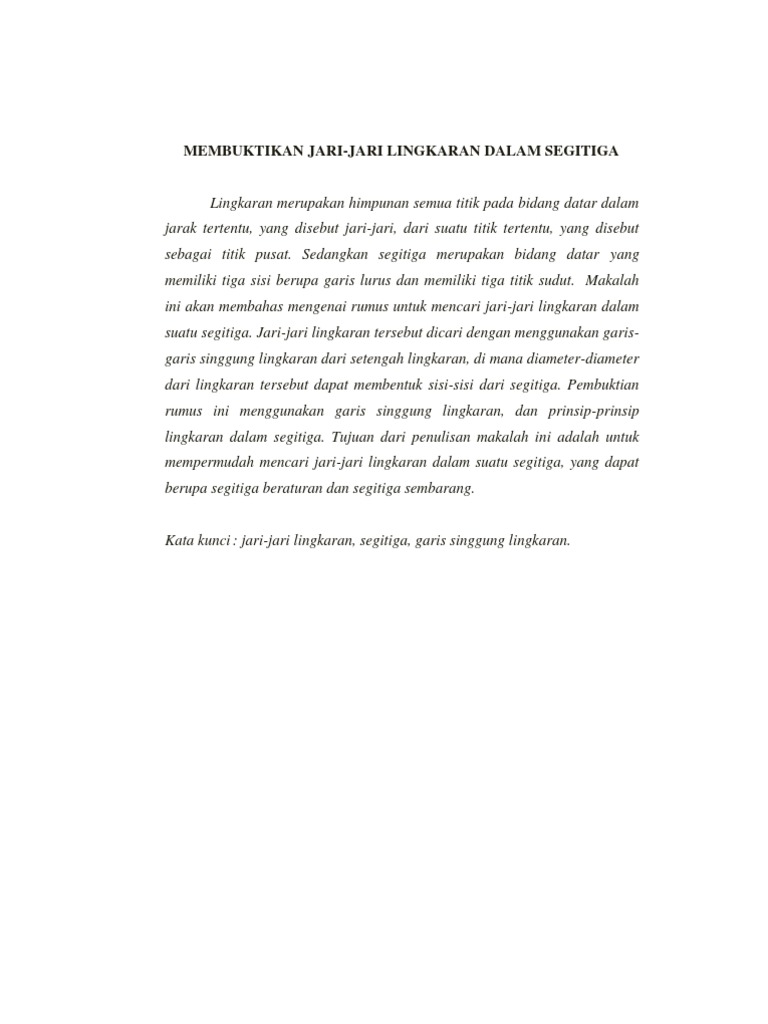 Rumus Jari-Jari Lingkaran Segitiga | PDF | Griya & Taman