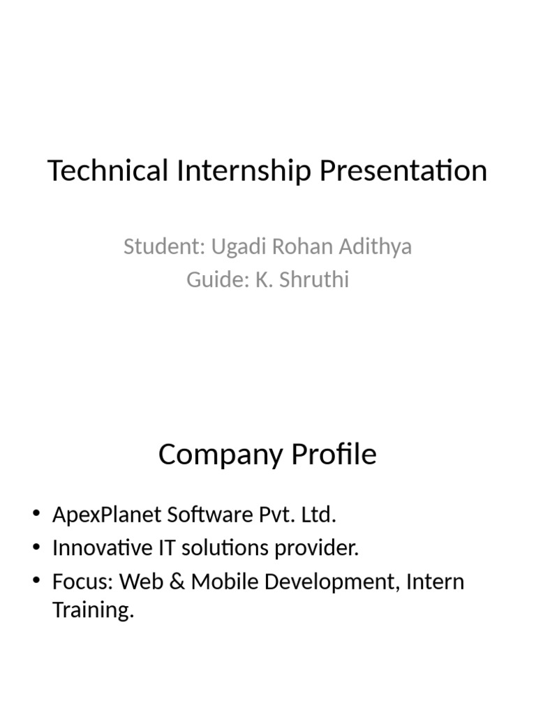 Web Development Internship Overview | PDF