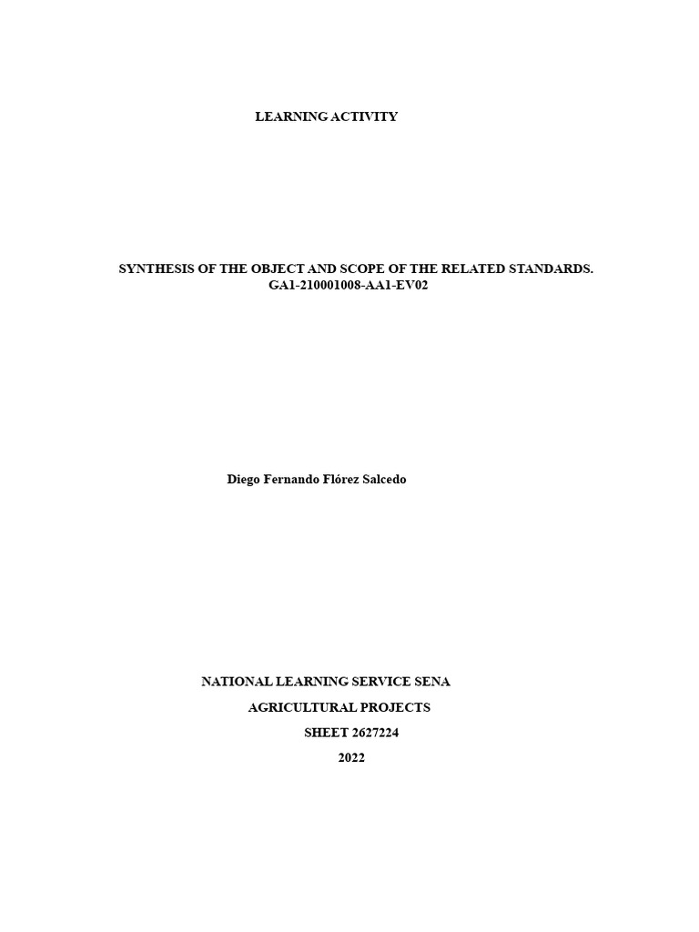 Synthesis of The Object and Scope of The Related Regulations. Ga1 ...