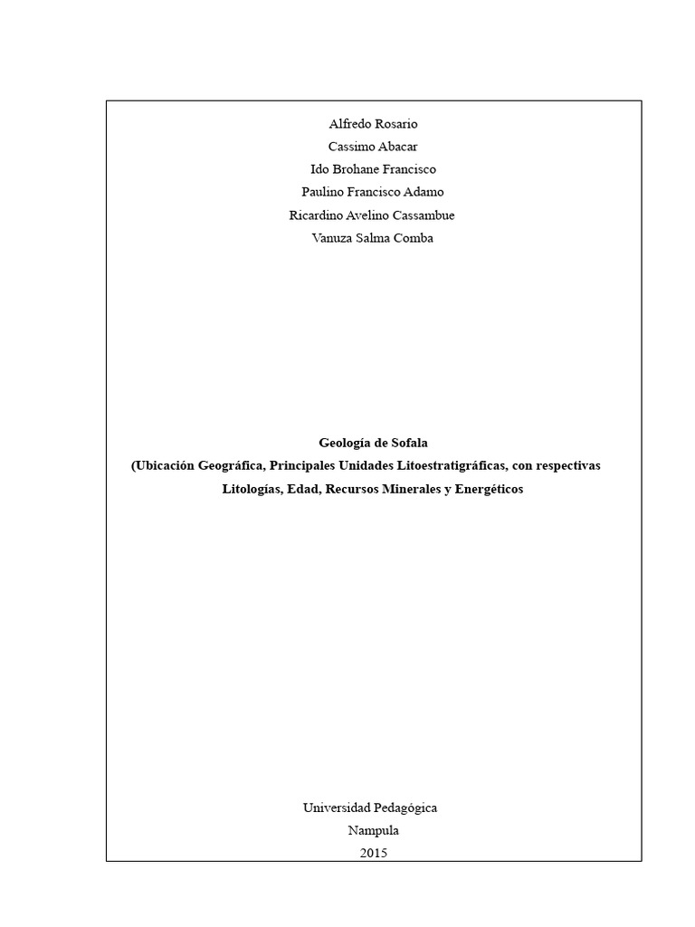 Geología de Sofala | PDF | Arenisca | Caliza