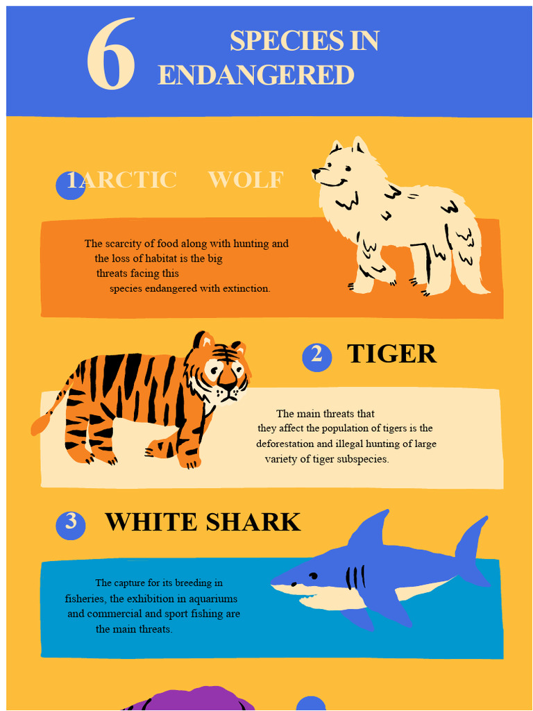 Infographic Endangered Species Illustrated Yellow and Blue (Original ...