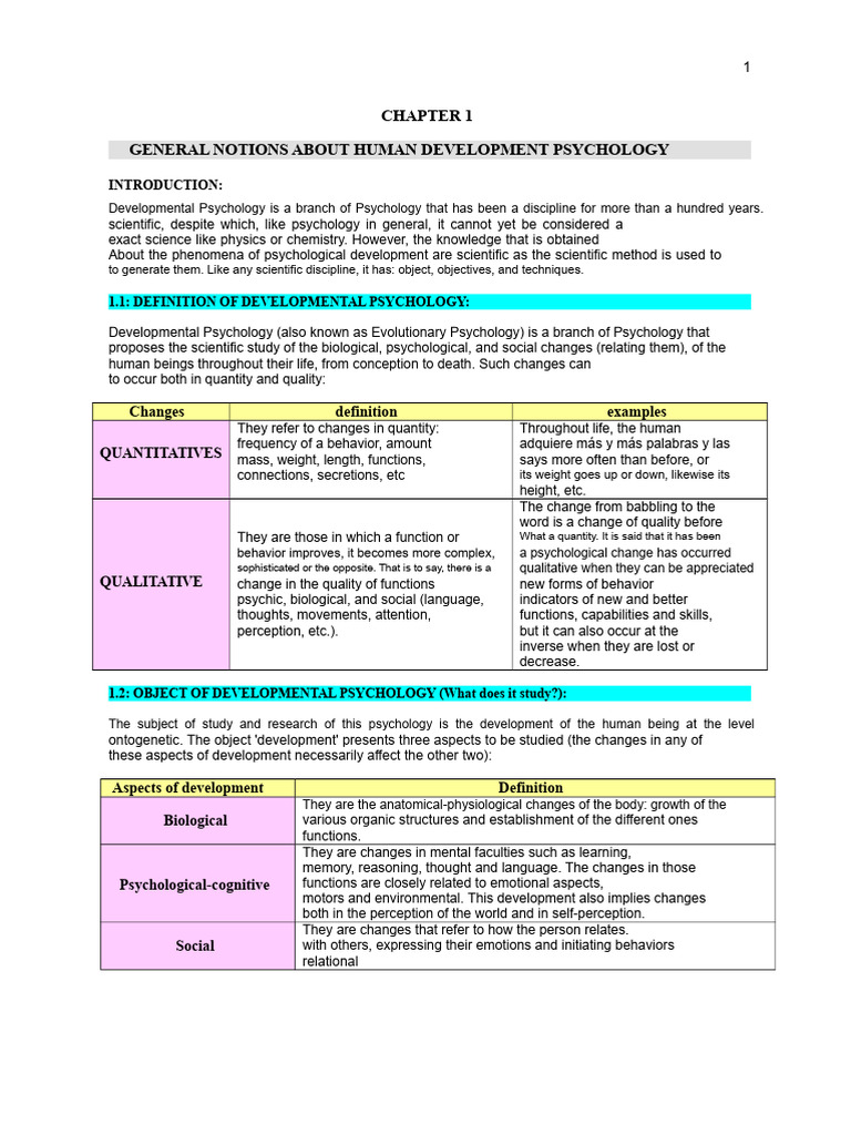 1 General Notions of Developmental Psychology | PDF | Dominance ...