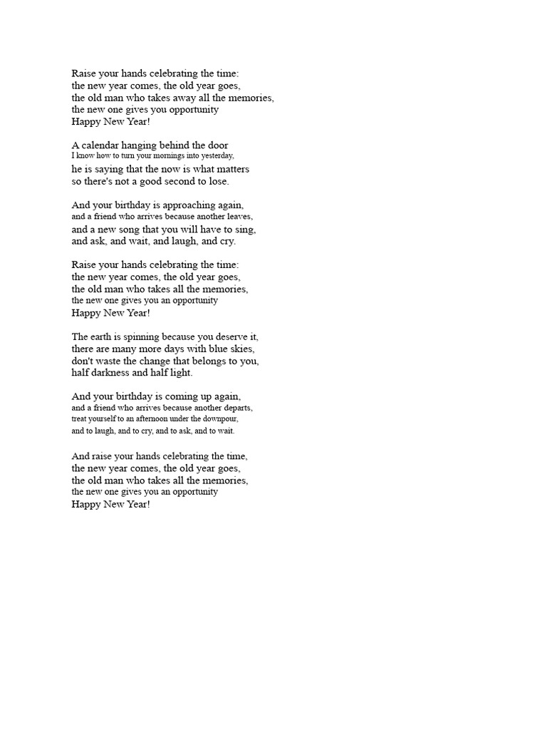 Happy New Year Lyrics Good Faith | PDF