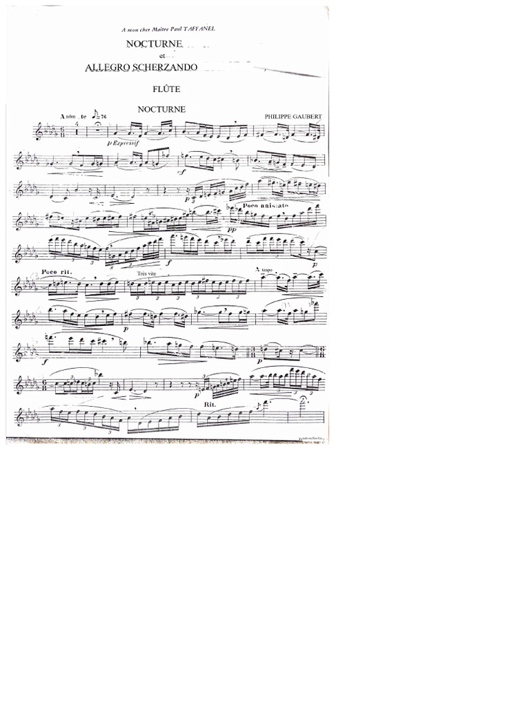 Nocturne Et Allegro Scherzando - Gaubert | PDF