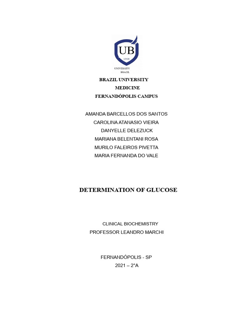 Glucose Determination in Blood Samples | PDF | Glucose | Prediabetes