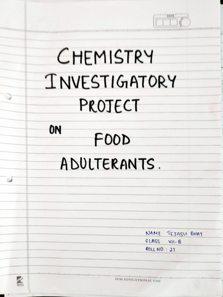 Food Adulteration Investigatory Project | PDF