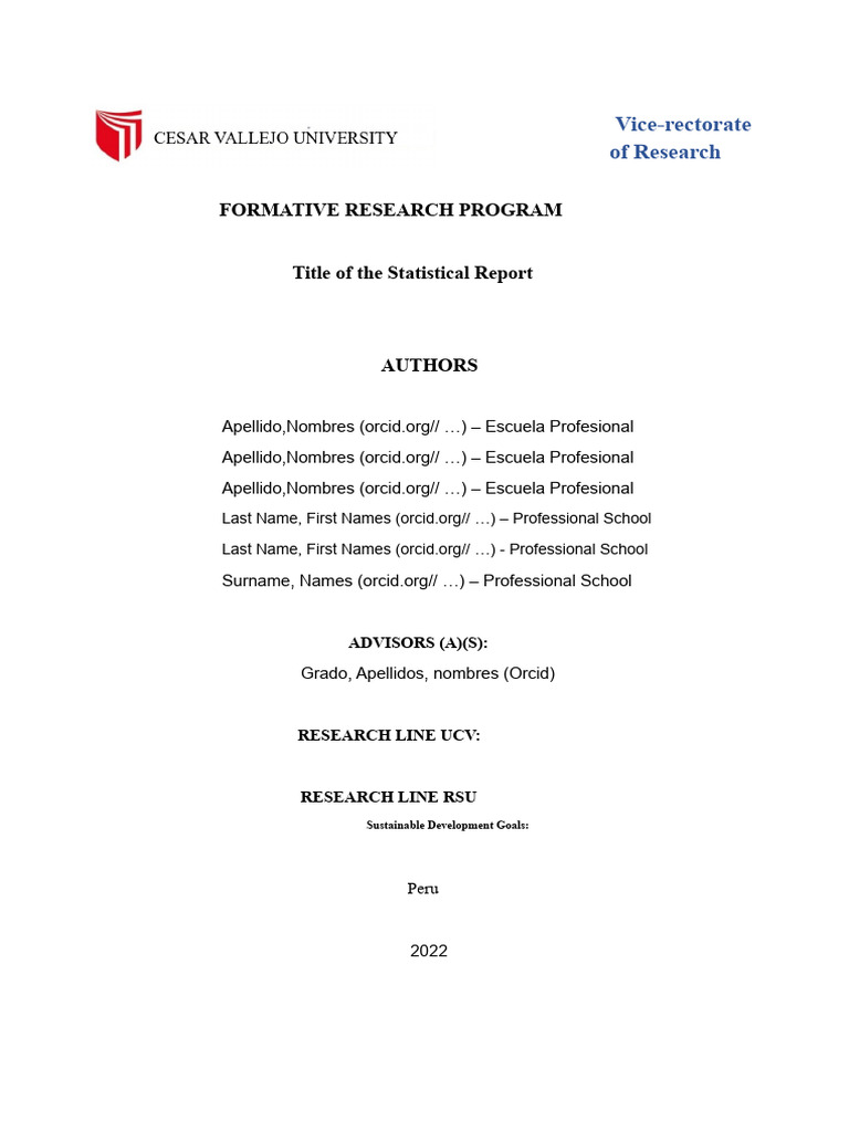STATISTICAL REPORT TEMPLATE Word | PDF | Sampling (Statistics ...