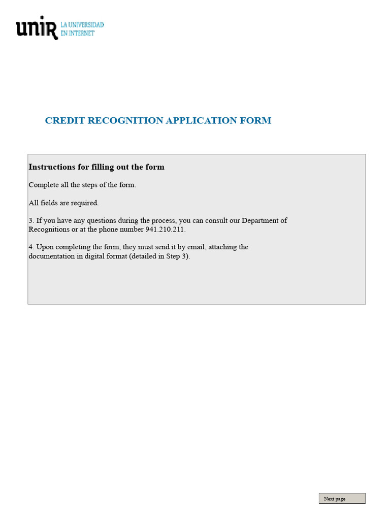 Credit Recognition Form (DEGREES) | PDF