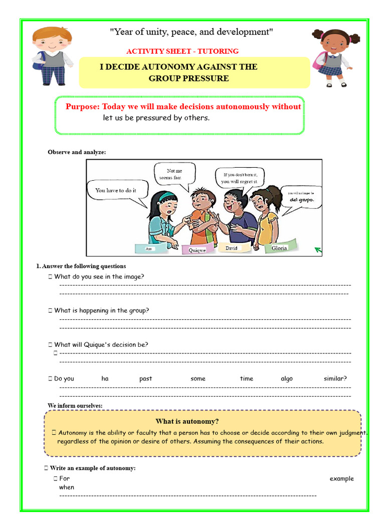 Card-Mart-Tut-I Decide With Autonomy Against Group Pressure | PDF ...