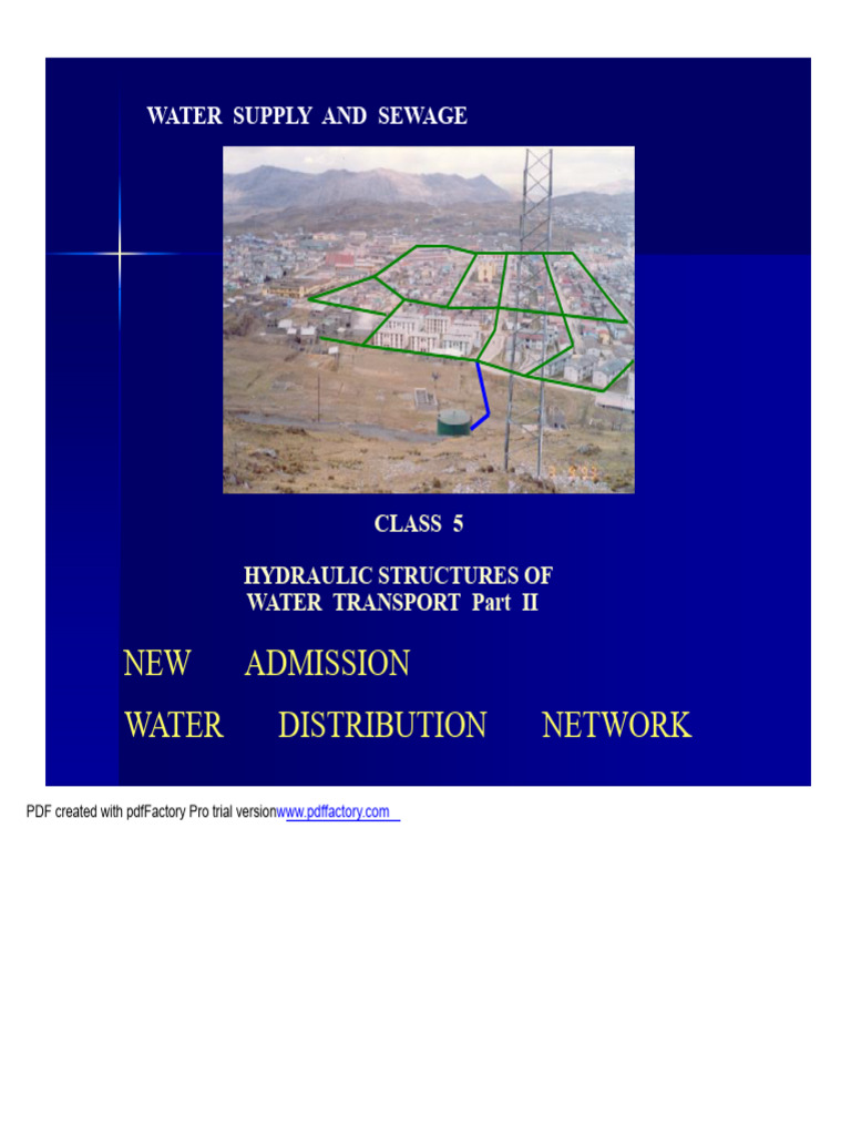 Water Distribution Network Design Guide | PDF | Water | Pipe (Fluid ...