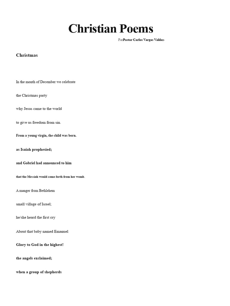 Christian Poems - Christmas Christian Devotionals Official Site | PDF