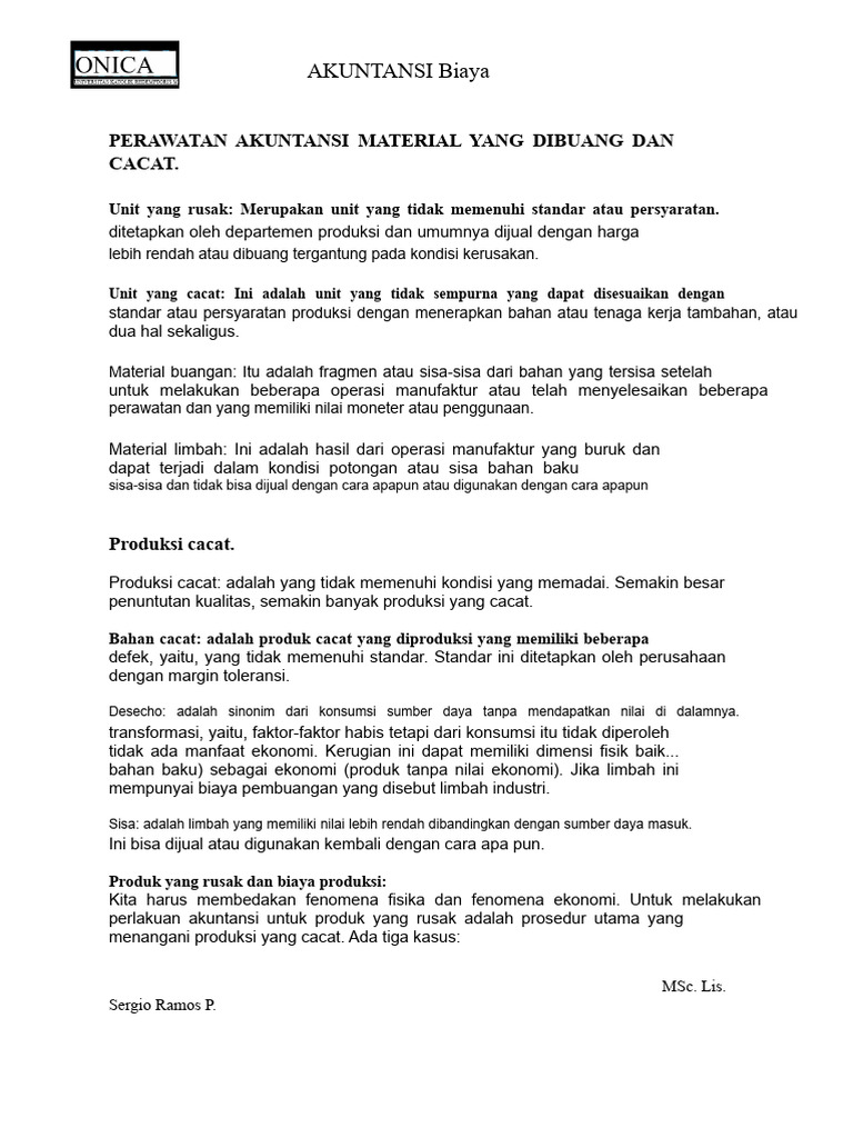 Perawatan Akuntansi Produk Yang Dibuang Dan Cacat | PDF