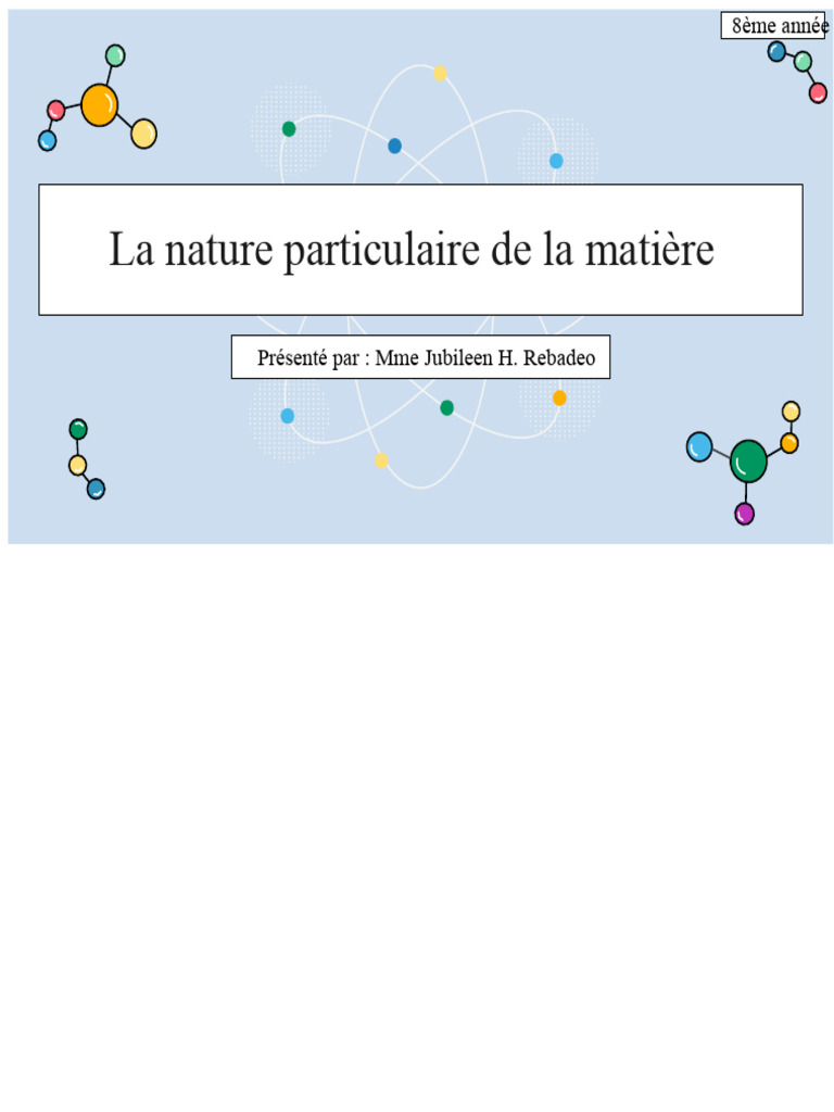Propriétés de la matière en 8ème année | PDF | Matière | Masse