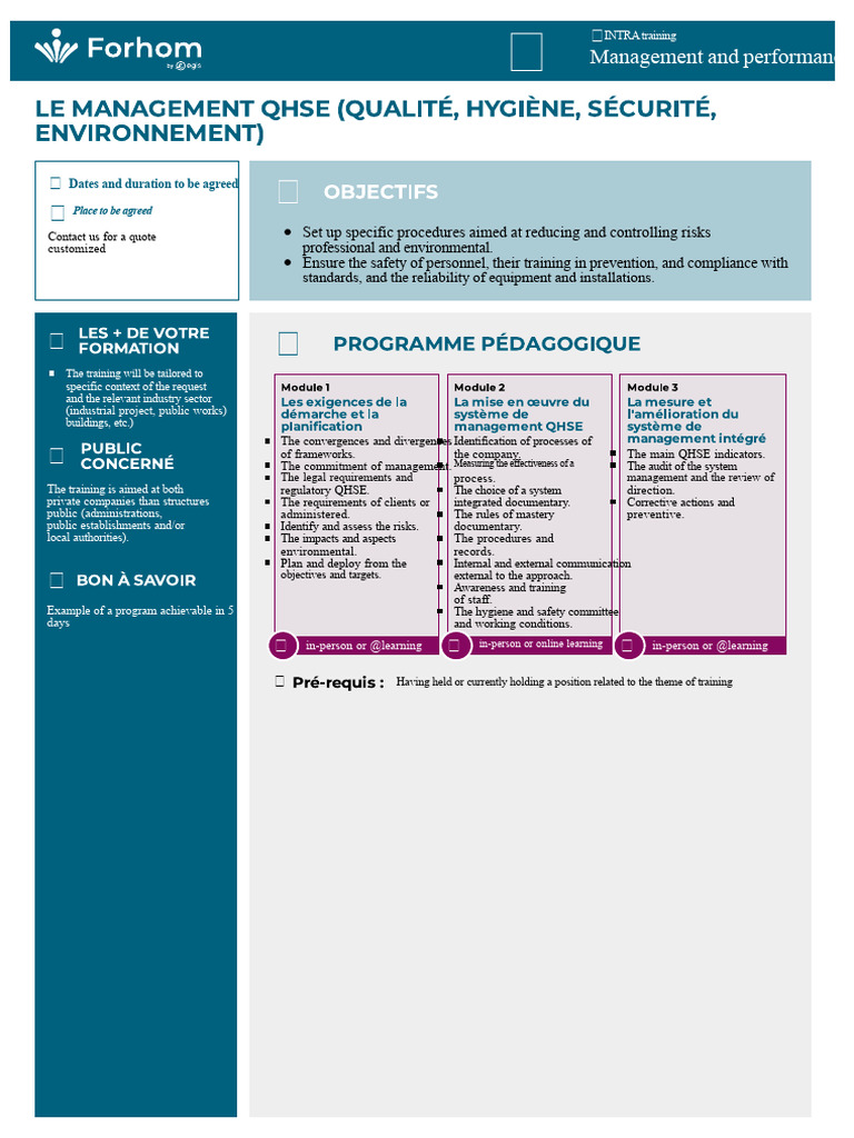 the-management-qhse-quality-hygiene-safety-environment | PDF | Safety ...