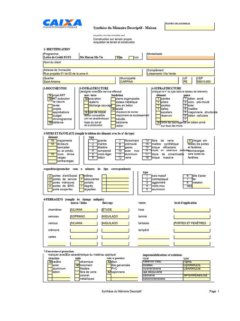 Synthèse du Mémoire Descriptif Maison | PDF | Béton | Matériaux